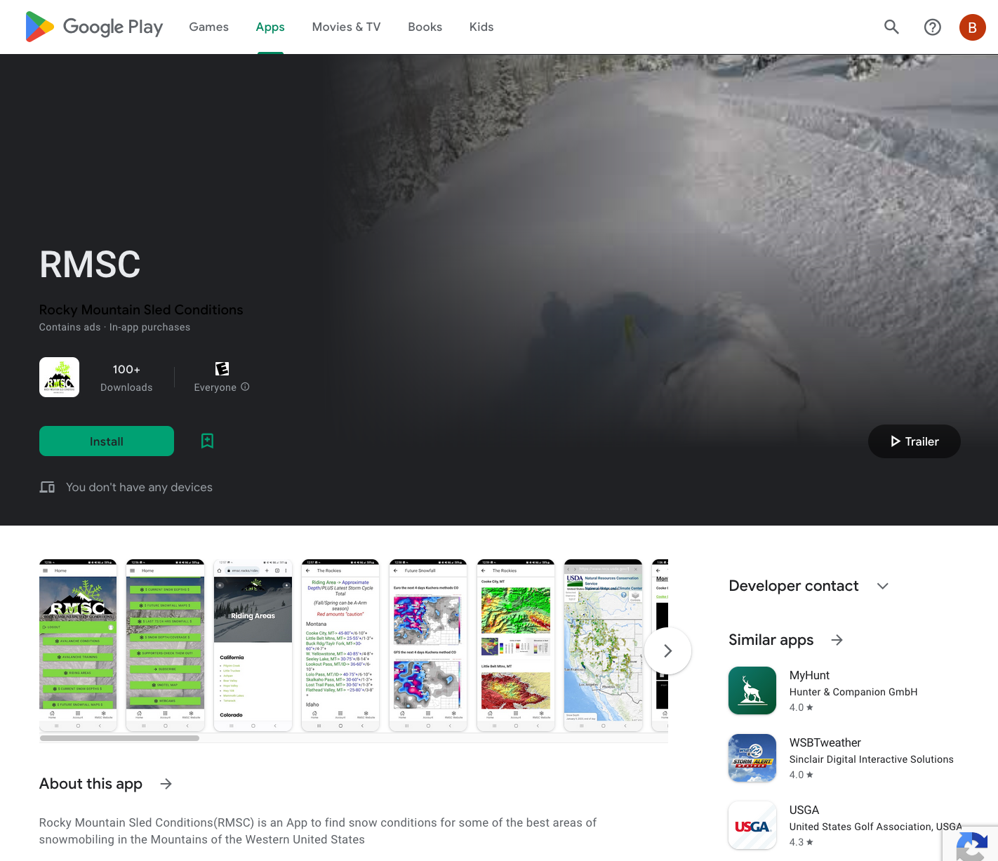 RMSC Apple/Android App - Rocky Mountain Sled Conditions