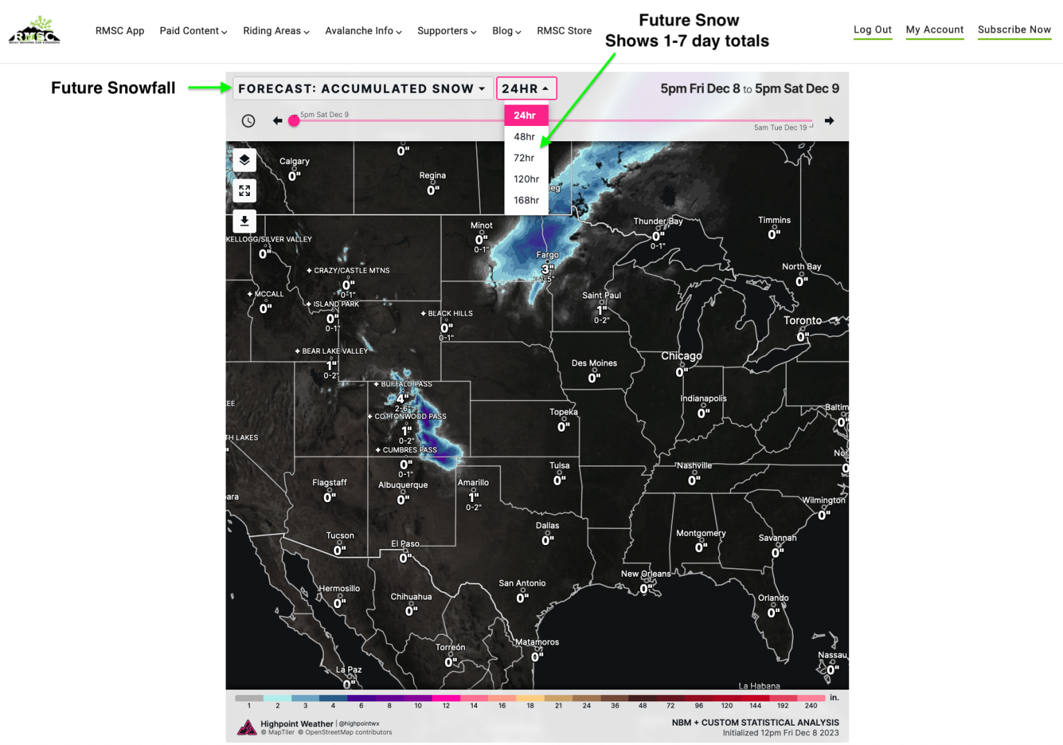 Interactive Snow Map *Guide* – Rocky Mountain Sled Conditions